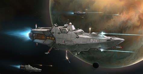 Sci Fi Military Spaceship Space Frigates 20220914 Pixiv