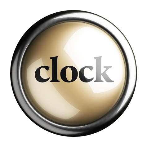 Clock Word On Isolated Button 6374720 Stock Photo At Vecteezy