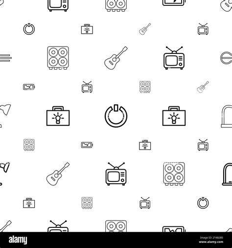 Electric Icons Pattern Seamless White Background Vector Image Stock