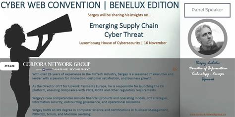 Sergey Lebedev On Linkedin Happy To Join A Panel Discussion At The Cyber Web Convention Benelux…