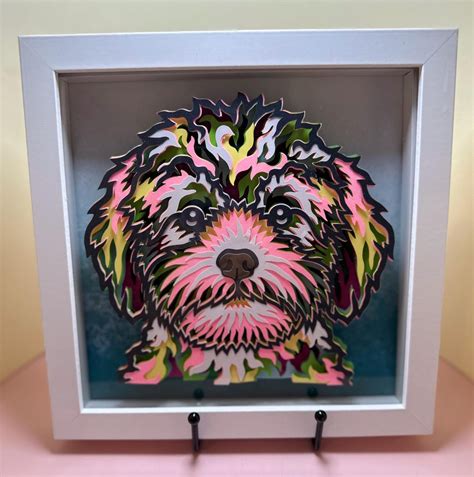Cavapoo Shadowbox Layered Art Cavapoo Framed Art 3d Layered