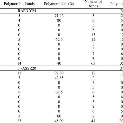 level of polymorphism observed with both types of markers rapd and