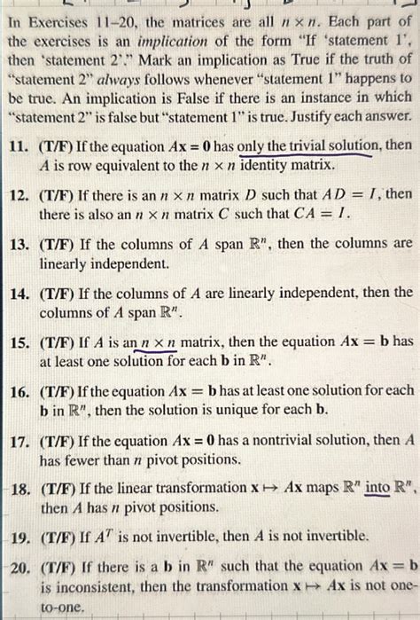 Solved In Exercises The Matrices Are All Nn Each Chegg Com