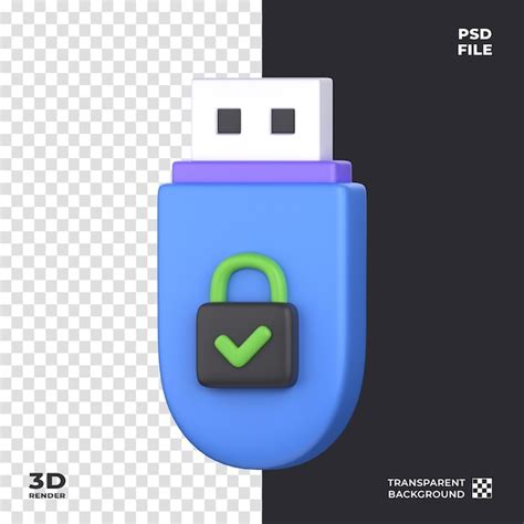 Premium Psd Usb Drive Security 3d Icon Perfect For Cyber Security Theme