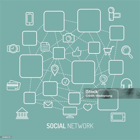 벡터 그림의 소셜 네트워크 인터넷 연결 소셜 미디어 아이콘 남자 아이콘 플랫 스타일에 대 한 장소 데이터에 대한 스톡 벡터 아트 및 기타 이미지 Istock