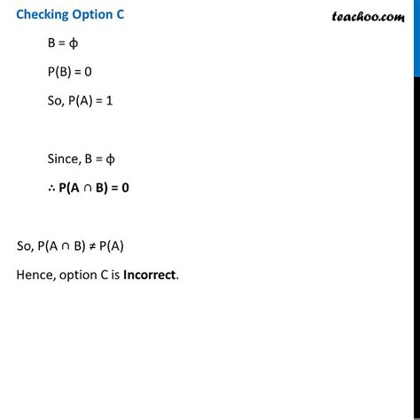 Misc 11 MCQ If P B A 1 Chapter 13 Class 12 Probability CBSE
