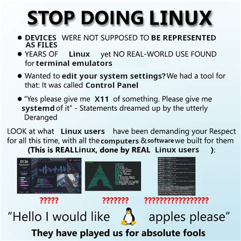 Stop Doing Linux Rlinuxmemes
