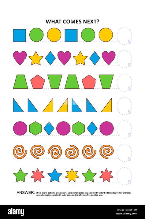 Shapes And Colors Themed Educational Logic Game Training Sequential