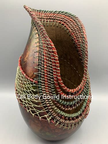 Tall Body Gourd Coiling Knotless Netting And Couching On A Gourd Instructions Mysite