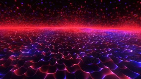 빨간색과 보라색 디지털 입자가 바닥을 가로지릅니다 3d 렌더링된 추상 배경 그래픽 디자인 배경 빨간색 배경 가로 배경