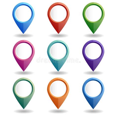 Set Of Multi Colored Map Pointers Gps Location Symbol Stock Vector Illustration Of Background