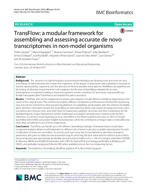 Pdf Transflow A Modular Framework For Assembling And Assessing Accurate De Novo