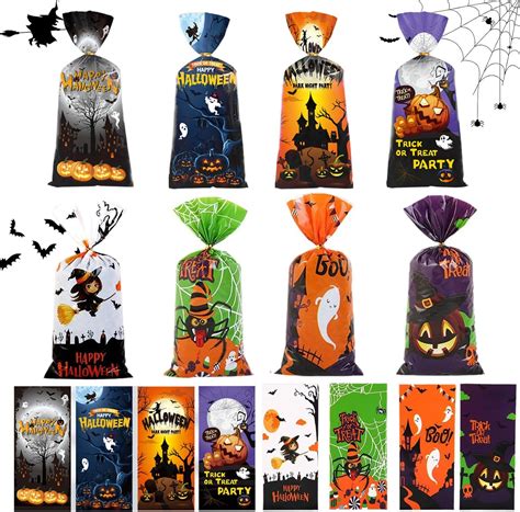 Bolsas De Dulces De Halloween100 Unidades De Bolsas De Regalo Para
