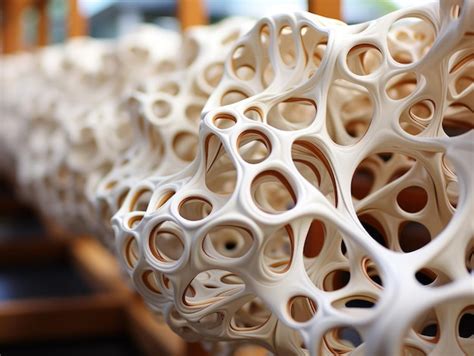 Premium Ai Image 3d Printed Biopolymer Installation Art Object Closeup