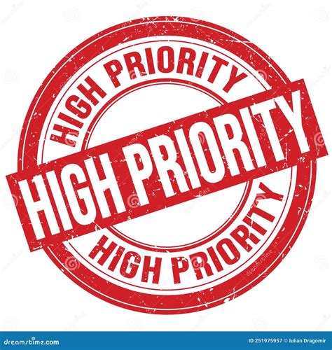 HIGH PRIORITY Text Written On Red Round Stamp Sign Stock Illustration