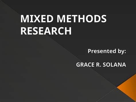 Mixed Methods Researchpptx Education 201 Ppt