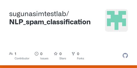 Github Sugunasimtestlabnlpspamclassification