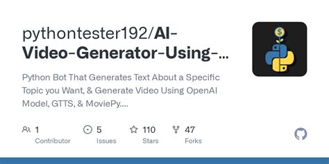 Ai Video Generator Using Openai Pythontextgeneratorpy At Main · Pythontester192ai Video