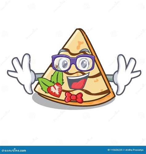 Geek Crepe Character Cartoon Style Stock Vector Illustration Of