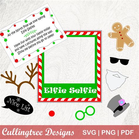 Elfie Selfie Printable Kit Elf Activity Note Elf Photo Props Elf