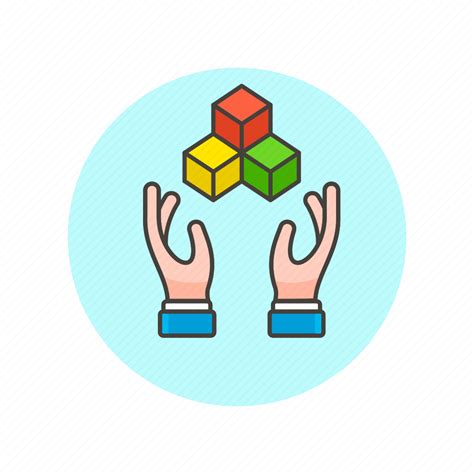 Computer Hand Programming Code Cube Edit Play Icon Download On