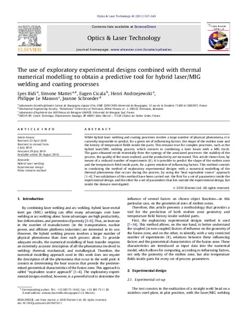 Pdf The Use Of Exploratory Experimental Designs Combined With Thermal
