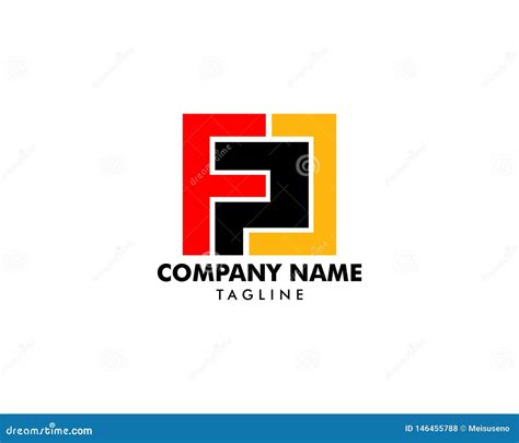 Initial Letter Fp Logo Template Design Stock Vector Illustration Of