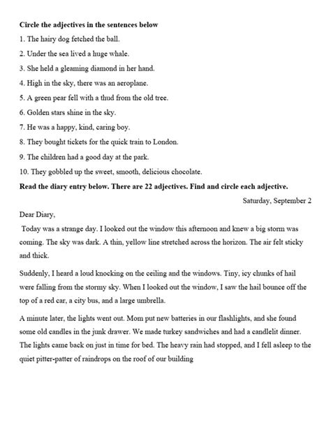 Adjectives Pdf Winter Storm Hail