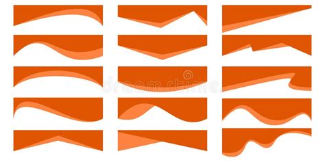 Abstract Curved Border Shapes For Header Design Vector Divider