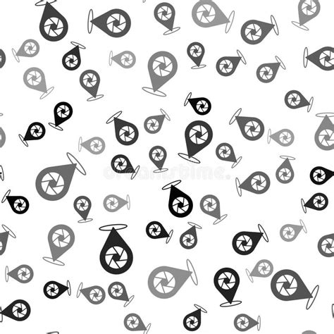 Black Camera Shutter Icon Isolated Seamless Pattern On White Background Vector Stock Vector