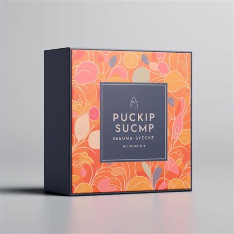 Premium Photo Square Box Packaging Mockup