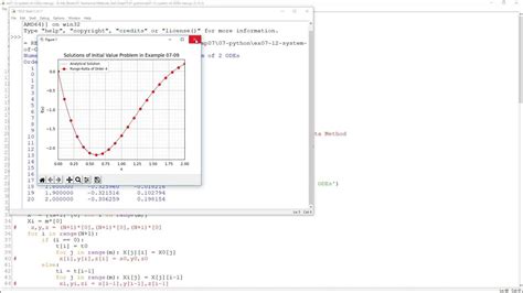 Numerical Methods 2022 07 04 System Of Odes Using Python Youtube