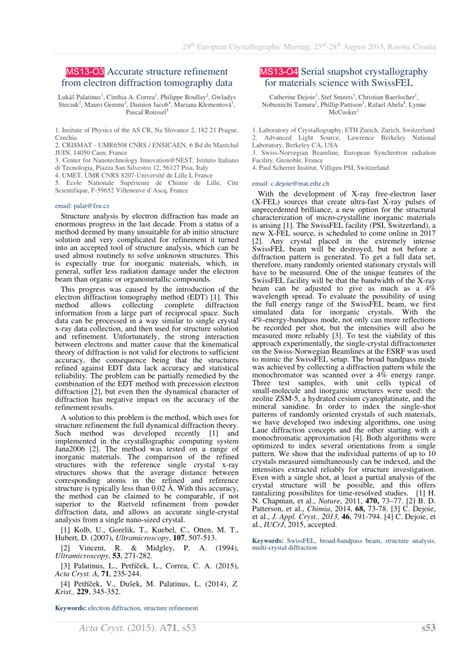 Pdf Accurate Structure Refinement From Electron Diffraction Tomography Data