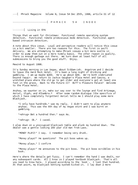 Phrack Magazine Issue 54 Pdf Subroutine Variable Computer Science