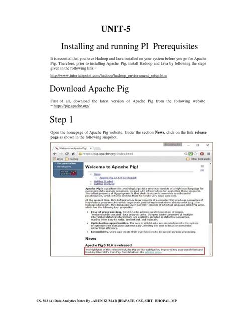 Unit 5 Notes By Arun Jhapate Pdf Apache Hadoop Sql
