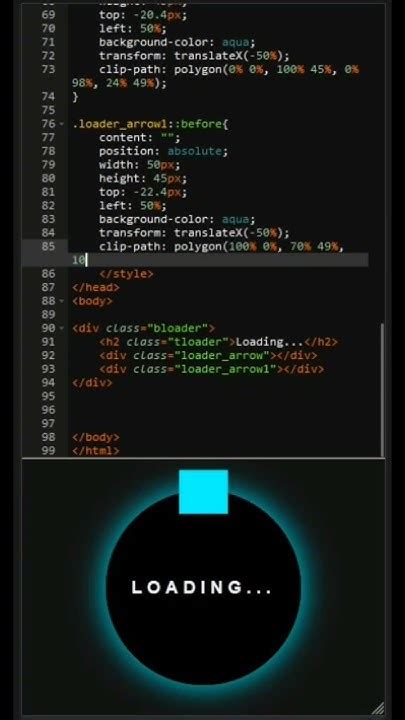Loading Animation With Double Arrows Html Css Shorts