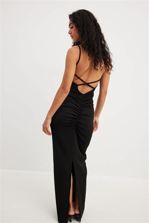 Jersey Open Back Maxi Dress Black Na Kd