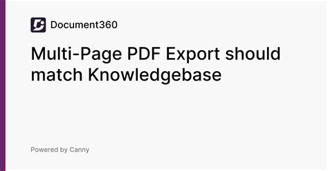 multi page pdf export should match knowledgebase voters document360