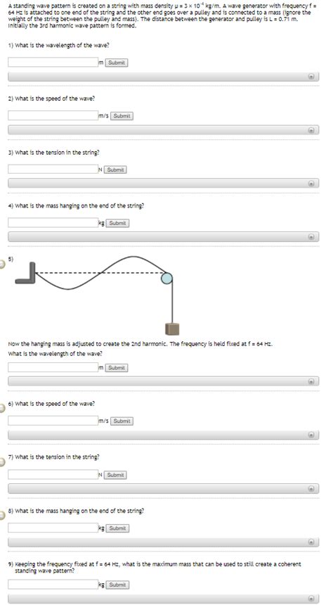 solved a standing wave pattern is created on a string with