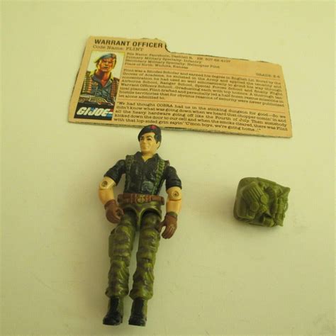 1985 Gi Joe Flint V1 Figure Set With File Card And Backpack Mostly