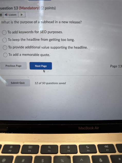 Solved Question 1 3 Mandatory 2 Points What Is The Purpose Of A