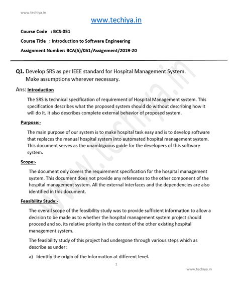 Bcs 051 Introduction To Software Engineering Solved Assignment 2019 20
