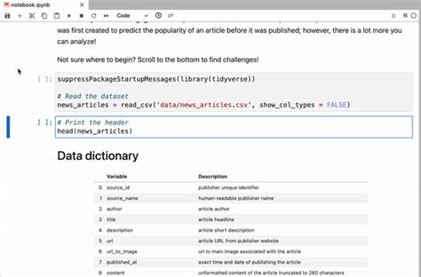 Notebooks For R Users Datacamp