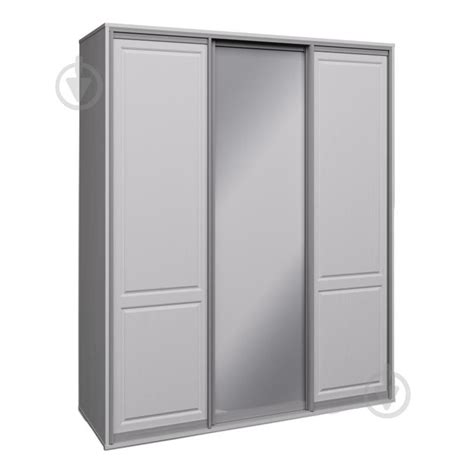 ᐉ Шафа купе Класик 3дв Вісент ДСП 1800x600x2400 мм білий аляска біле дерево двері МДФ дзеркало