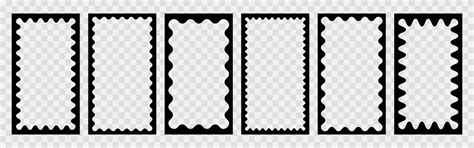 Scallop Stories Frames Set Zigzag Wavy Edges Retro Squiggle Frames Psychedelic Rectangles