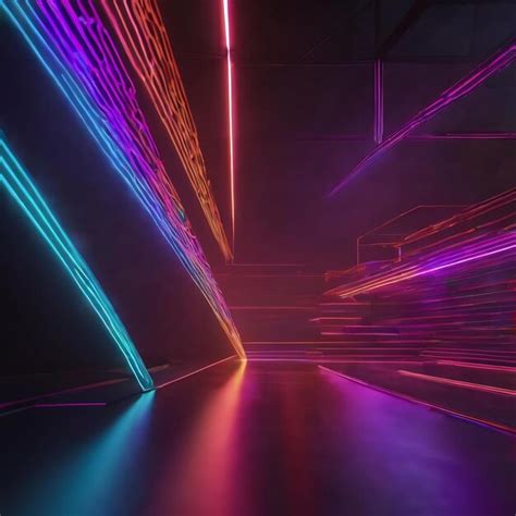Premium Ai Image 3d Render Of Rgb Neon Light On Darkness Background