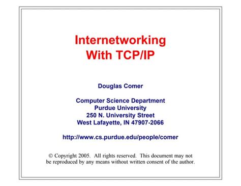 Internetworking With Tcpip Ppt