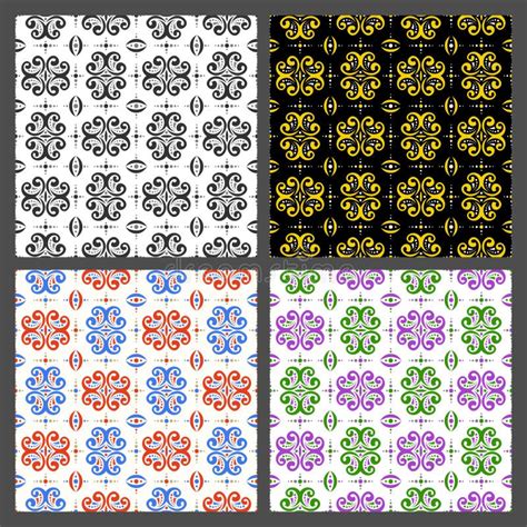Vector Decorative Seamless Pattern Set Stock Vector Illustration Of Repeat Vintage 304112839