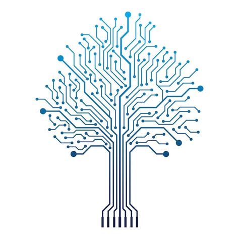Premium Vector Gradient Circuit Technology Tree Vector Icon