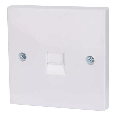 1 Gang Slave Telephone Socket White Screwfix
